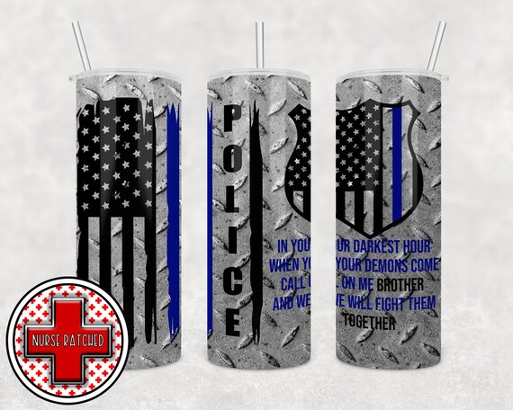 Thin Blue Line Police Badge Police Diamond Plate | Etsy