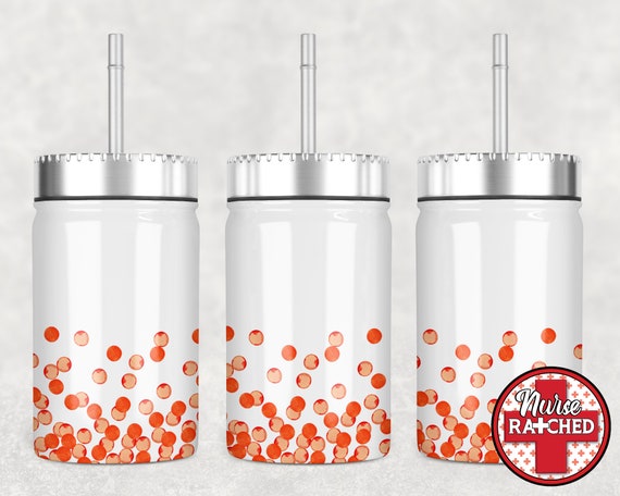 Orange Confetti Bottom Confetti Background Mason Jar Design | Etsy