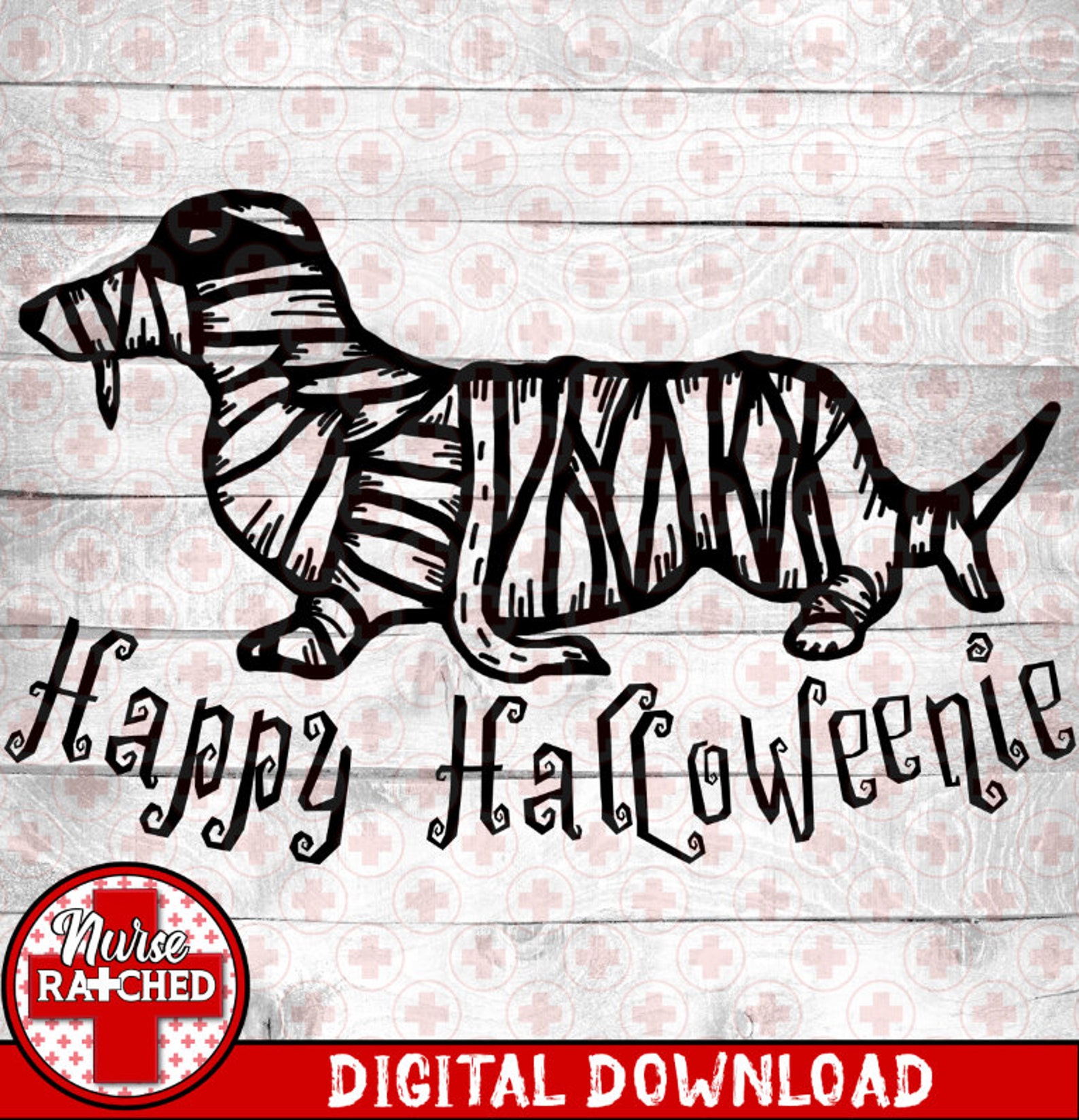 Happy Halloweenie Weenie Mummy Dachshund Halloween Doxie - Etsy