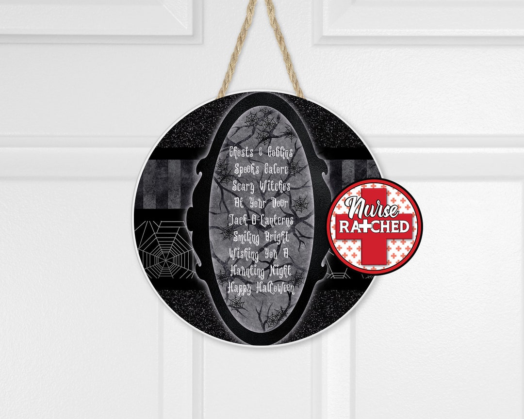 Ghosts and Goblins Black Door Round PNG, Halloween Sign, Door Round ...