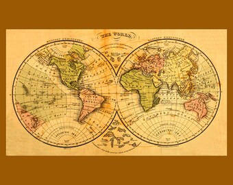 1840 World Map - Etsy