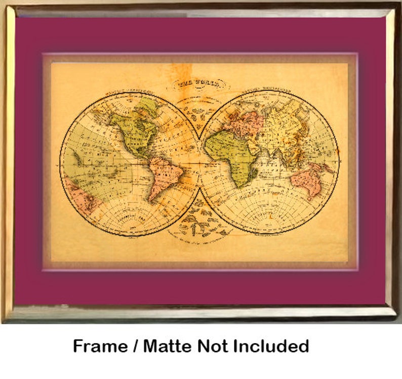 1840 Boston Atlas World Map - Etsy
