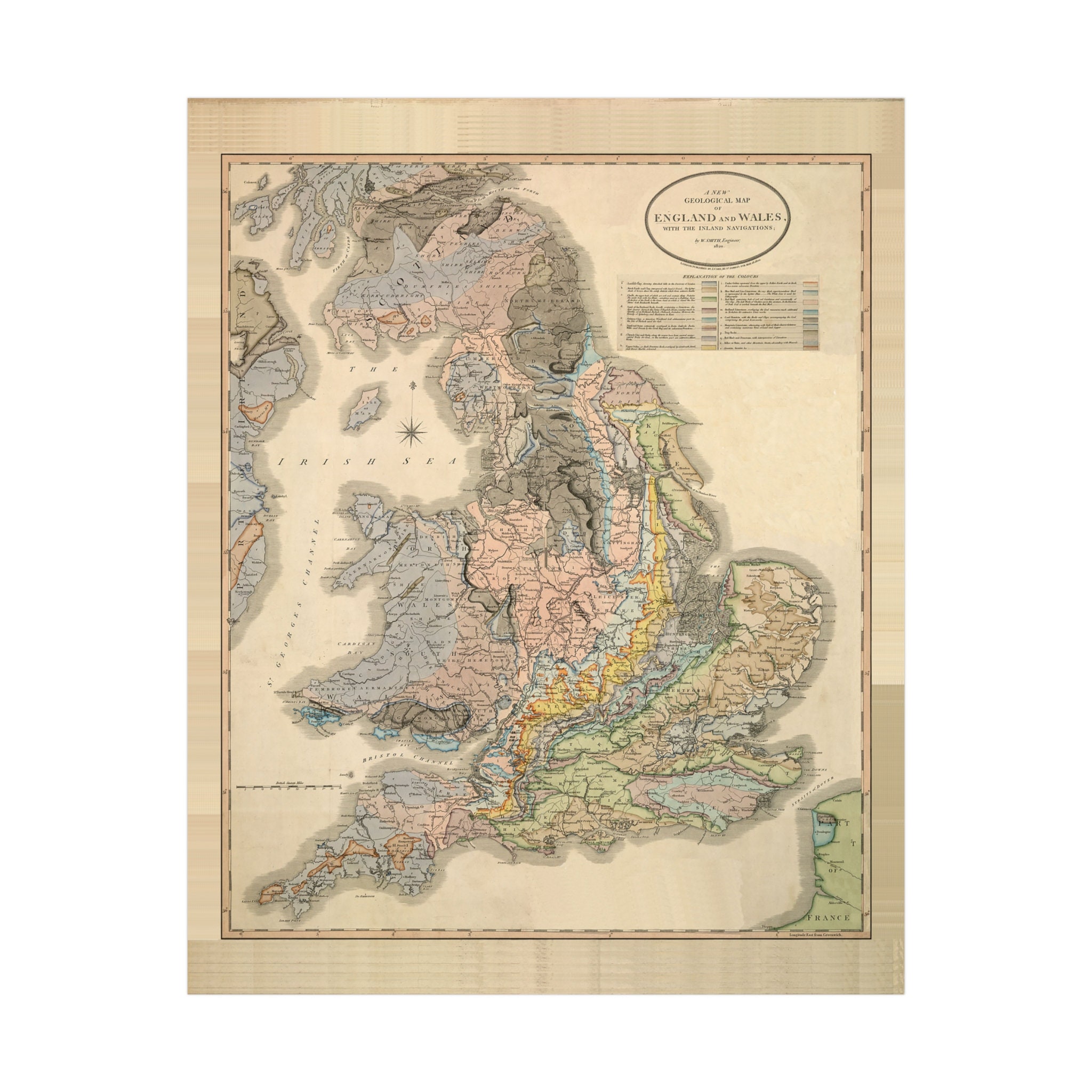 1820 Map of England and Wales - Etsy