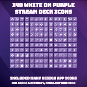 Streamdeck Icons 140 Purple and White Stream Deck Icons - Etsy