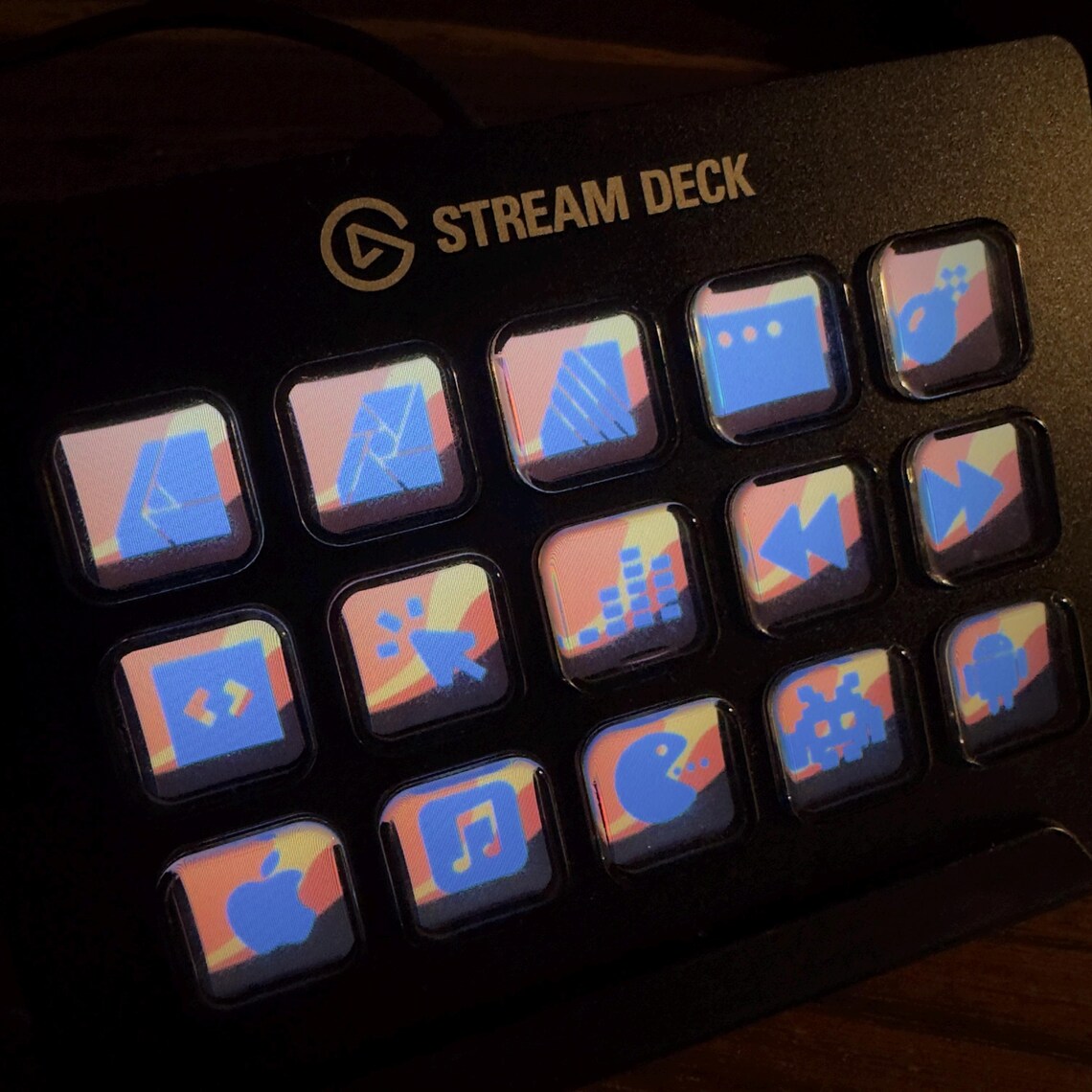 Streamdeck Icons – 527 Retro Design Icons in Blue on Orange-brown Retro ...