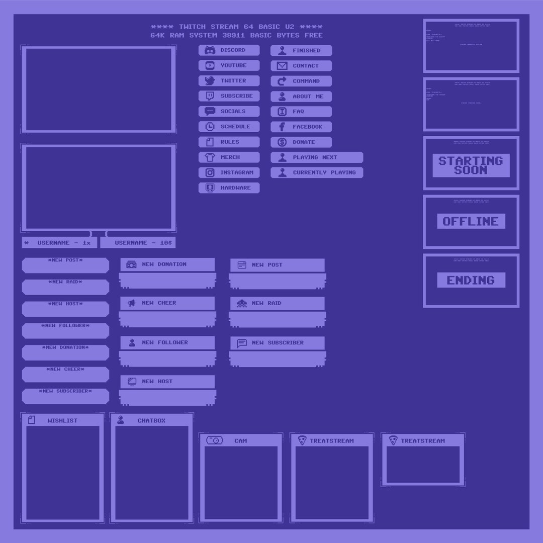 Twitch Overlay C64 Retro Style | Twitch Webcam Commodore 64 Retro Style ...