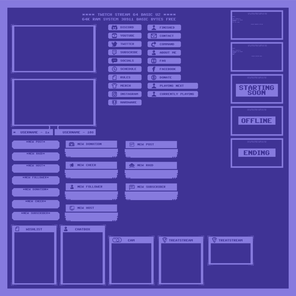 Twitch Overlay C64 Retro Style | Twitch Webcam Commodore 64 Retro Style ...