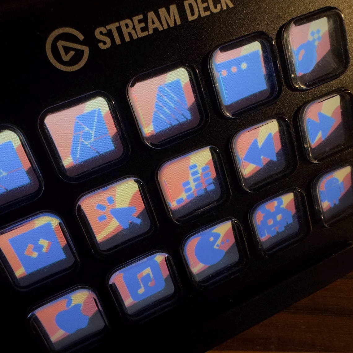 Streamdeck Icons – 527 Retro Design Icons in Blue on Orange-brown Retro ...
