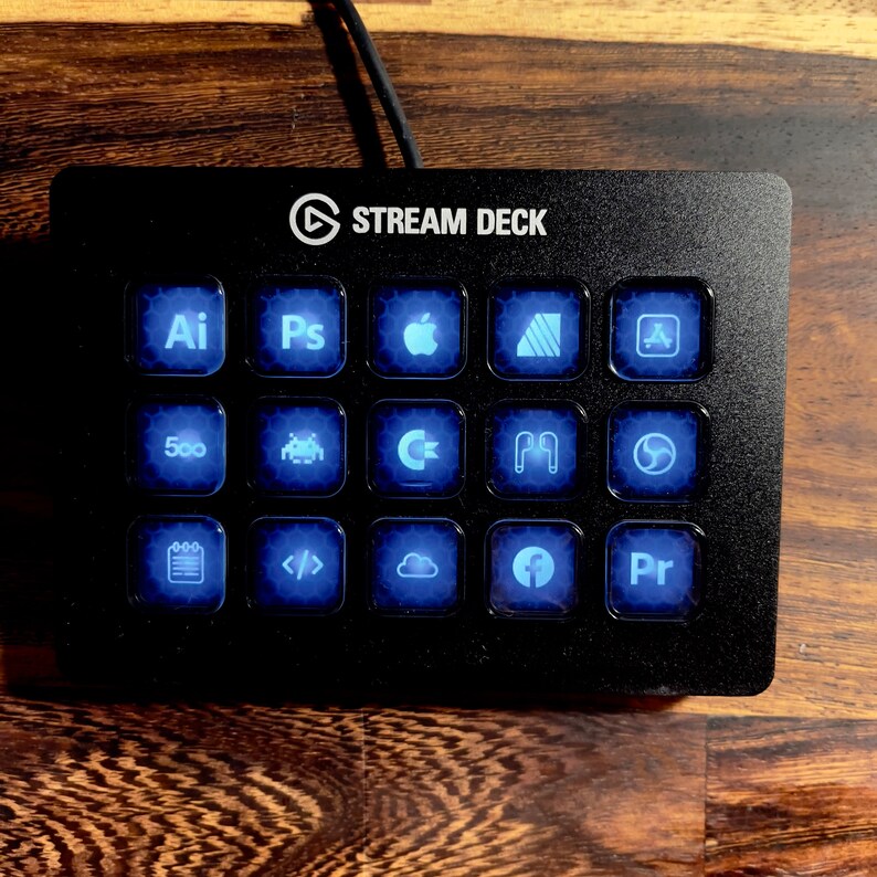Streamdeck Icons - 168 Blue Gradient Icons on Black Background With ...