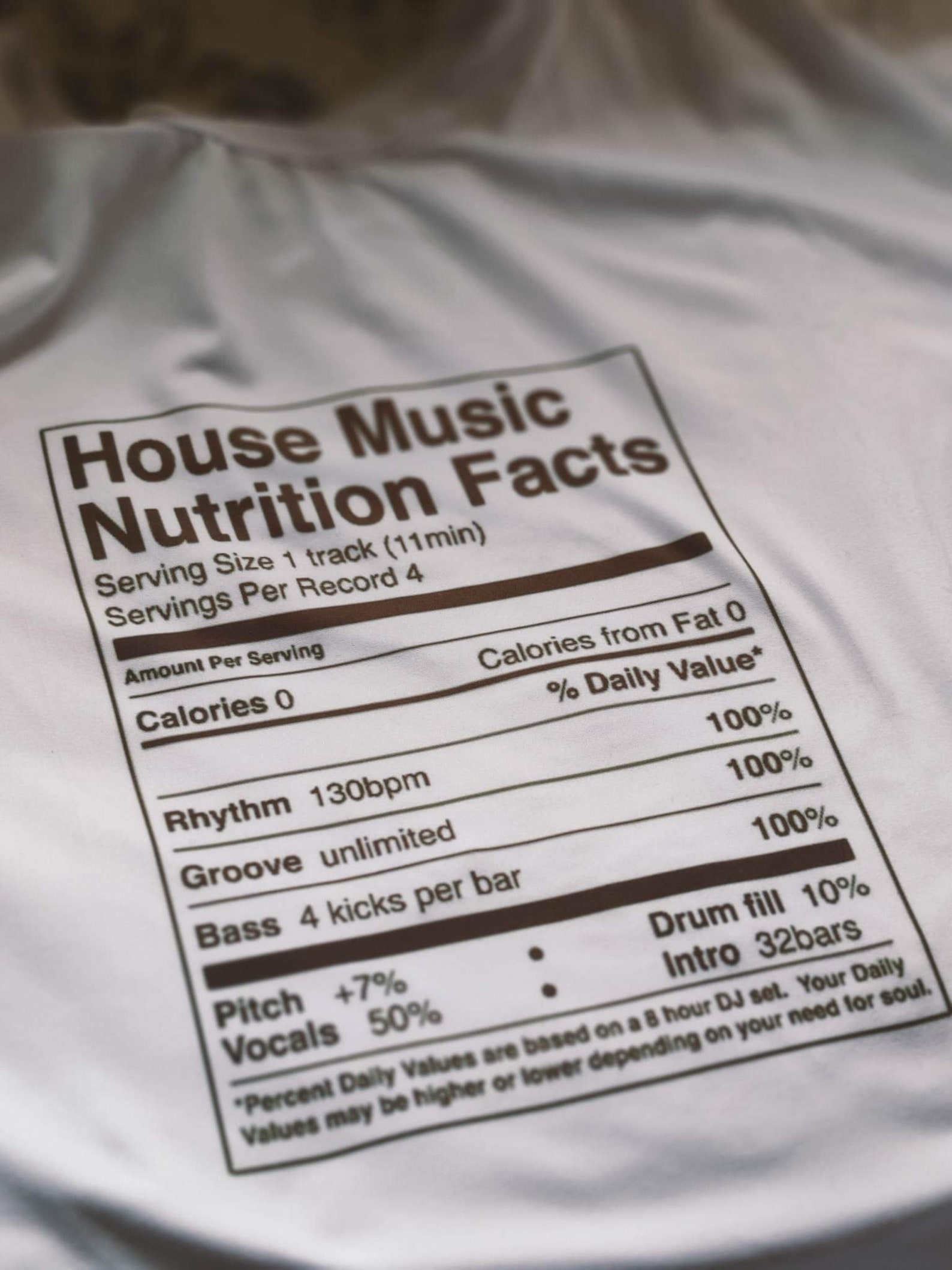 House Music Nutritional Facts T-shirt - Etsy