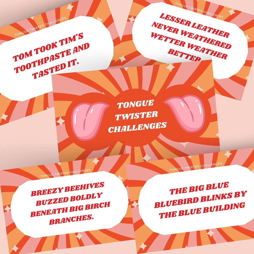 Tongue Twister Card Game - Etsy