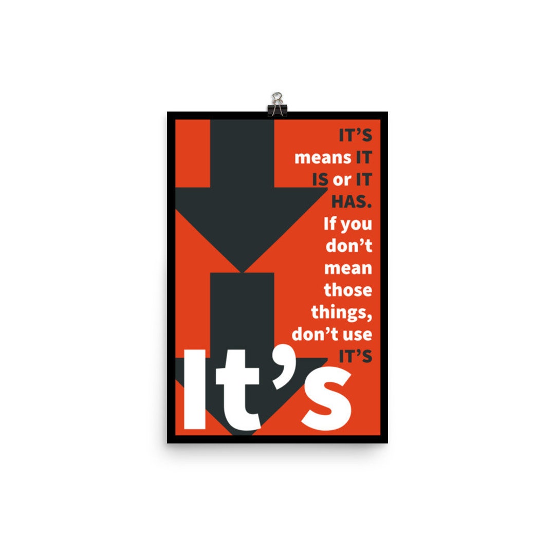 Poster - It's Grammar Lesson - 12"x18" - Etsy