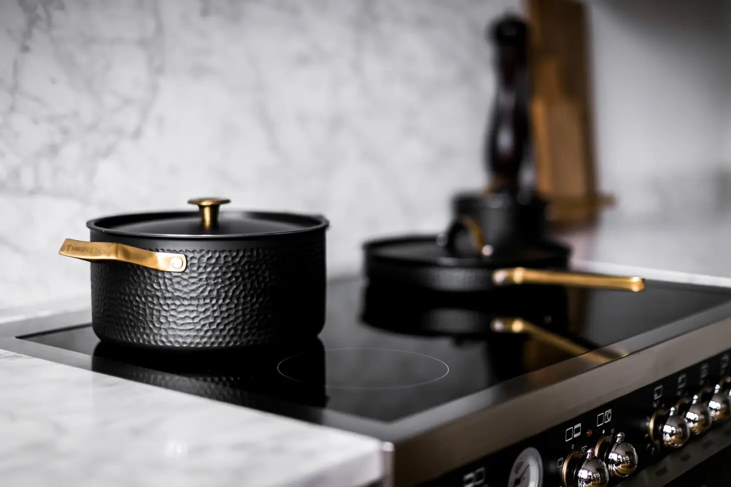 ARVET Set of 3. Black & Brass Cookware - Etsy