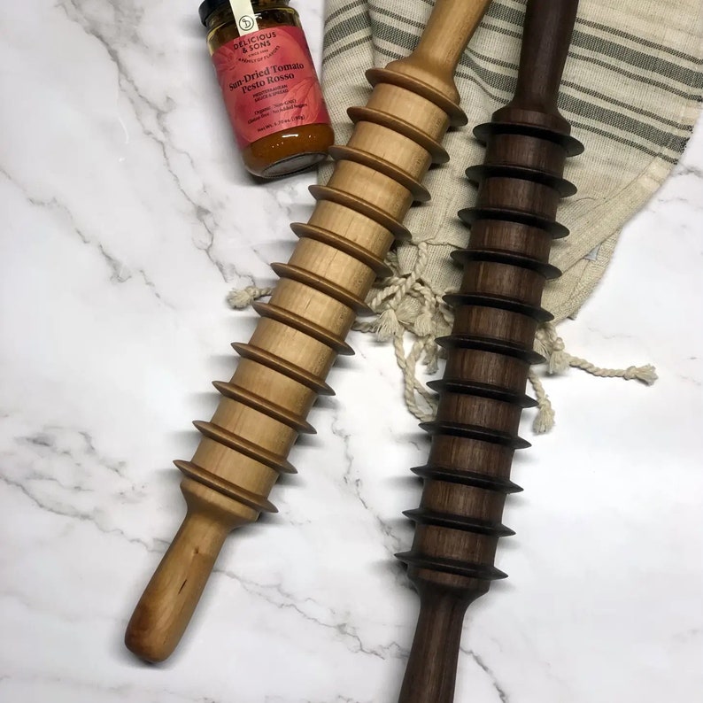 Hand Carved Pasta Cutting Rolling Pin - Etsy
