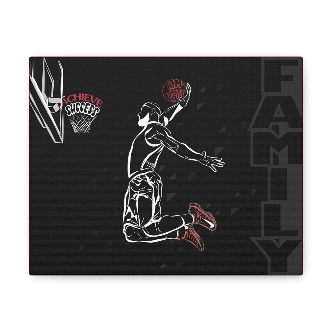 Basketball Dunk Achieve Success Canvas Gallery Wraps Bedroom Wall - Etsy