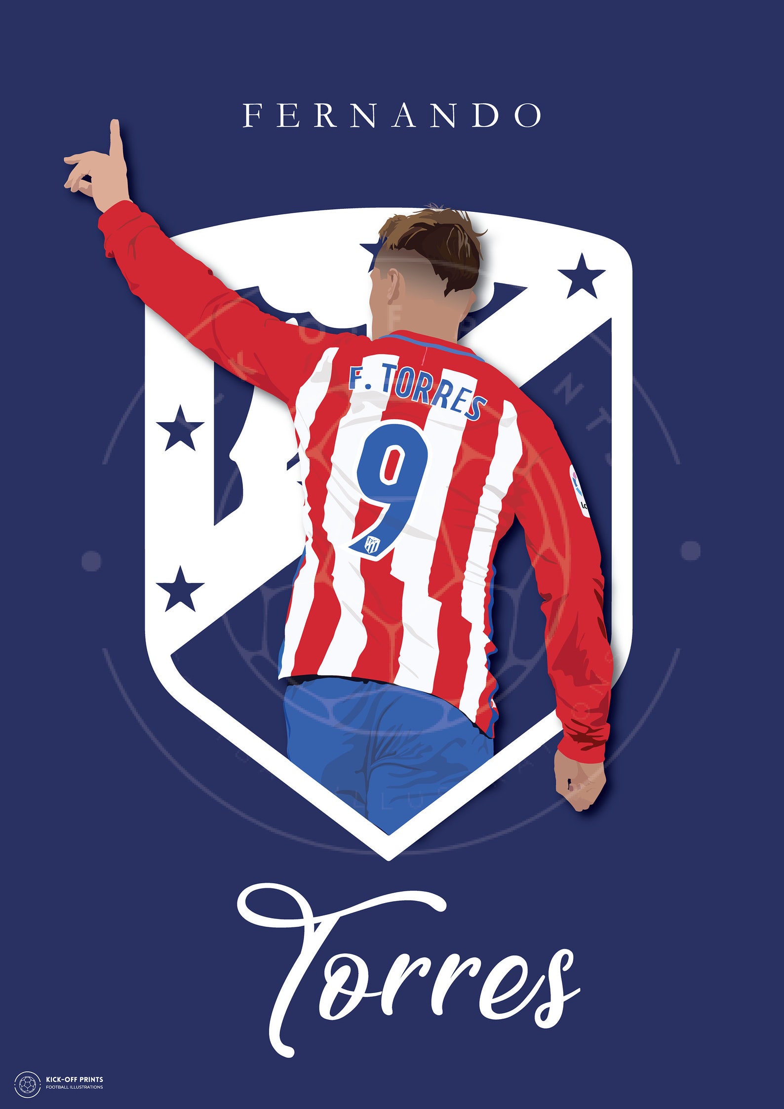 Fernando Torres Illustration Atletico Madrid - Etsy