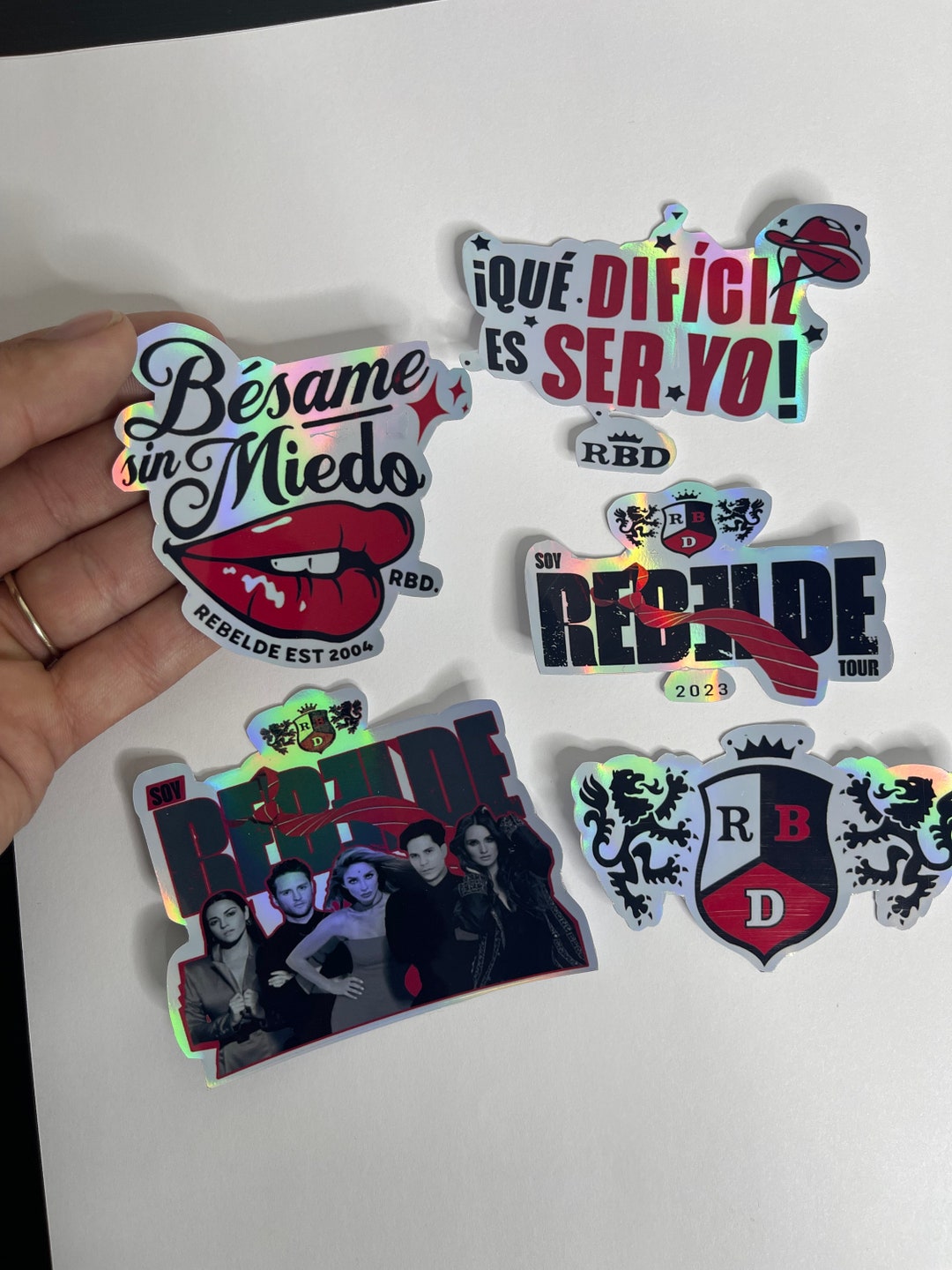 5 RBD Stickers, Rebelde Holographic Stickers, Soy Rebelde, School ...
