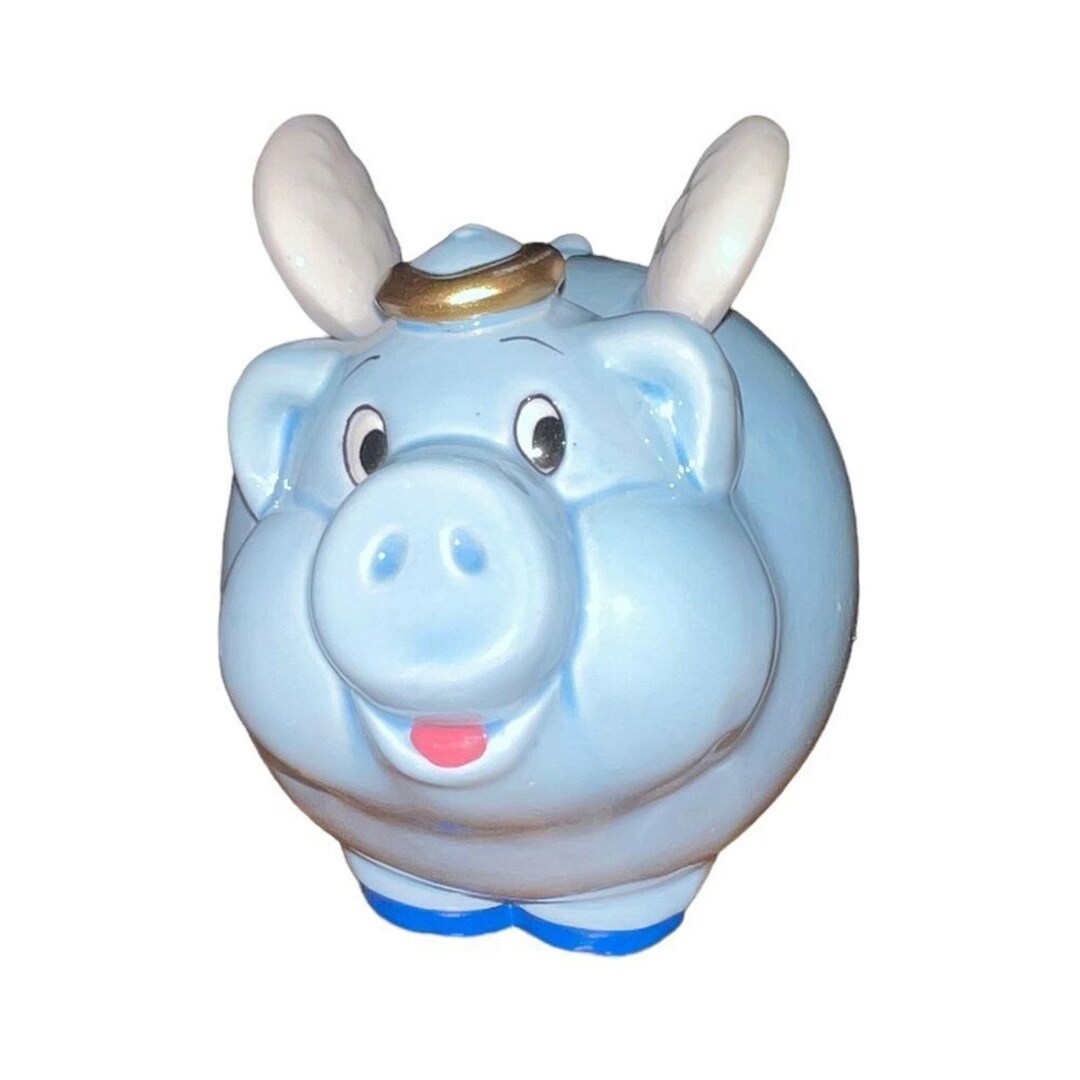 1993 Vintage Enesco blue Angel Ceramic Piggy Bank With Wings and Halo ...