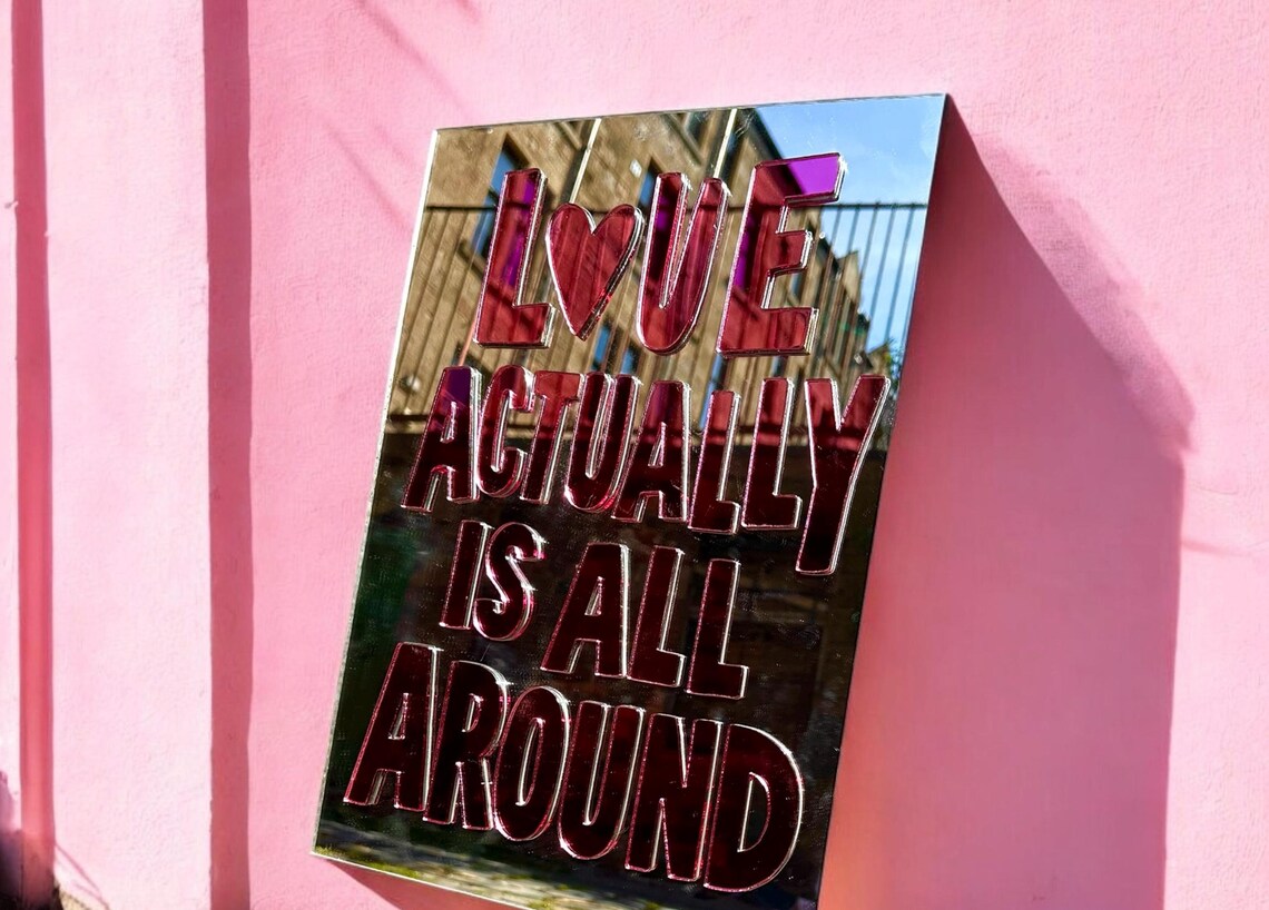 Love Actually is All Around Acrylic Mirror, Acrylic 3D Mirror Sign ...