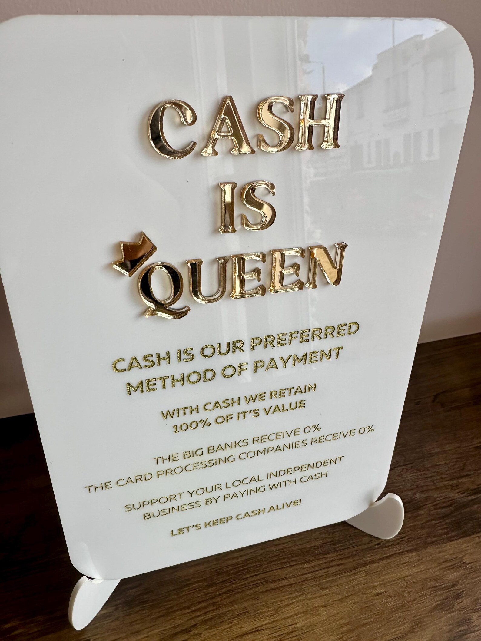 CASH IS QUEEN - Customer Notice - Shop Sign - Counter Sign - Cafe Sign ...