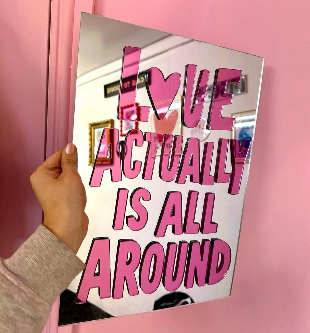 Love Actually is All Around Acrylic Mirror, Acrylic 3D Mirror Sign ...