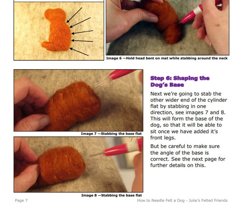 Needle Felt Dog PDF Pattern for Beginners — Step-by-step Tutorial ...