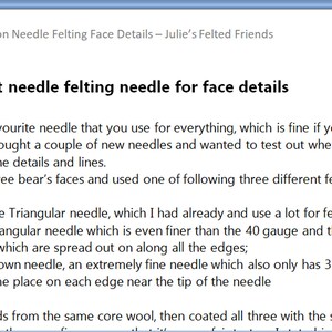 Needle Felting Faces: Beginner's Guide PDF Tips on Fine Lines and Face ...