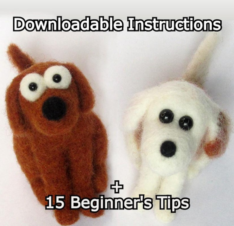 Needle Felt Dog PDF Pattern for Beginners — Step-by-step Tutorial ...