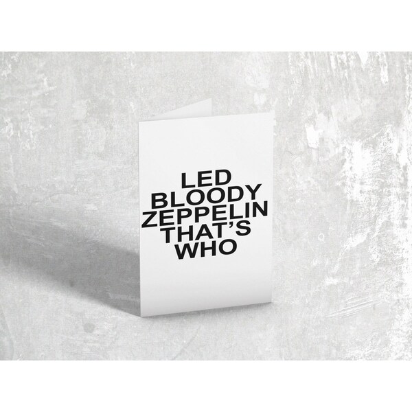 Led Zeppelin Card - Etsy