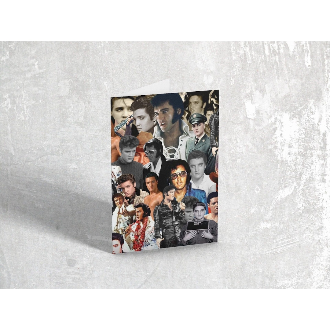 Elvis Card Elvis Presley Greeting Card Elvis Collage - Etsy