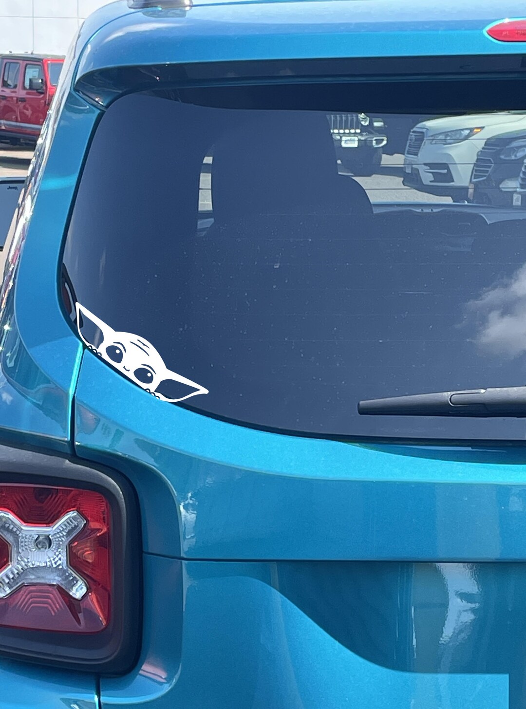 Grogu Peeking Over Window Vinyl Decal Sticker Waterproof - Etsy