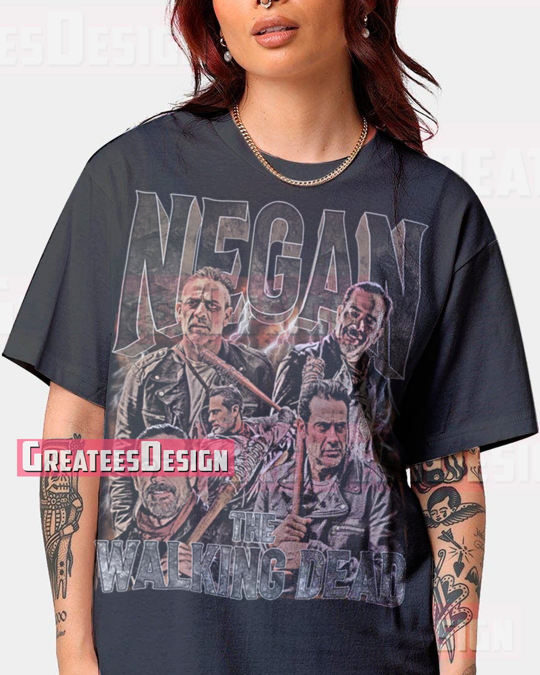 Limited Negan Shirt Jeffrey Dean Morgan Tshirt Oversize Sweatshirt ...