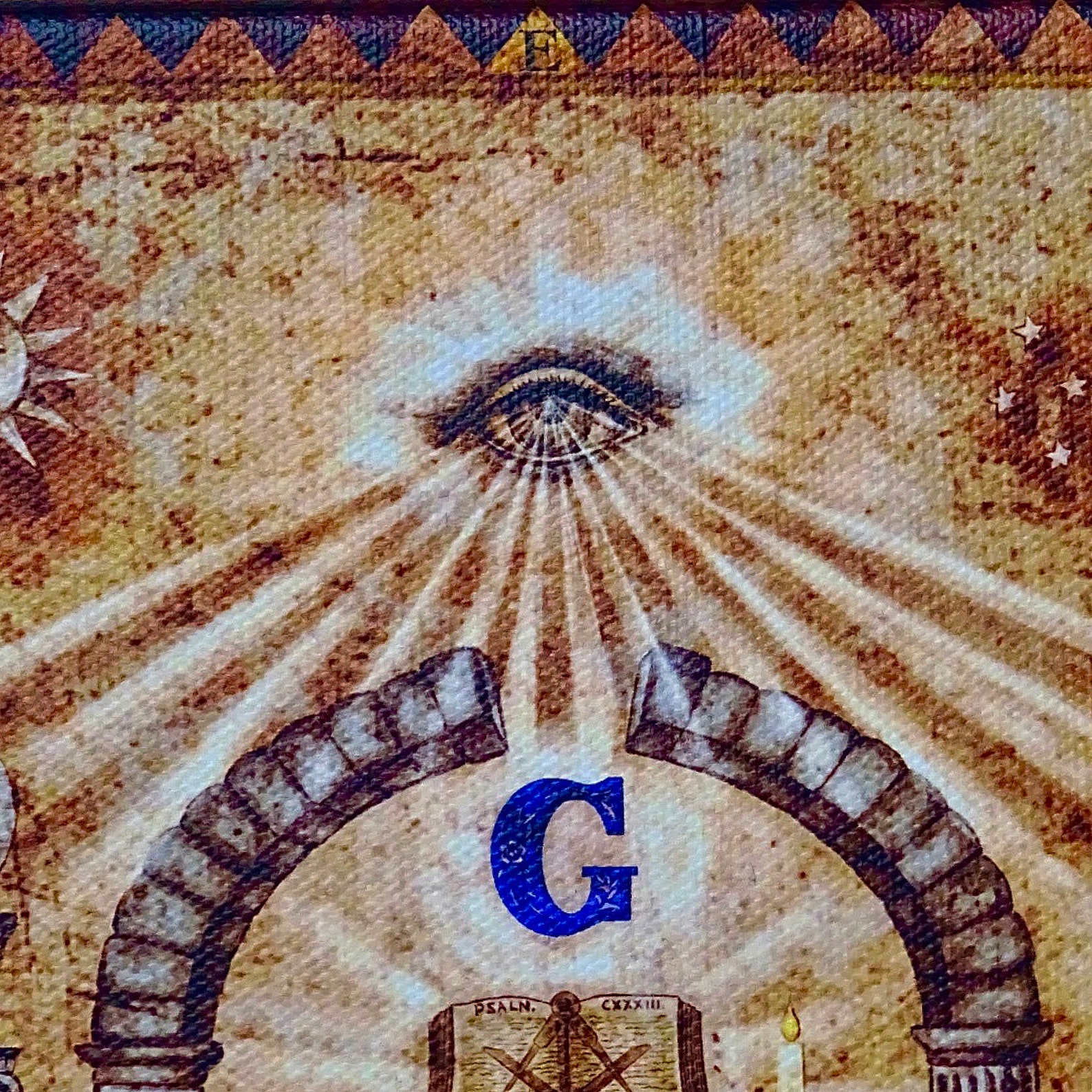 Masonic Symbolism Canvas Print Handmade Freemason Art Hand Painted ...