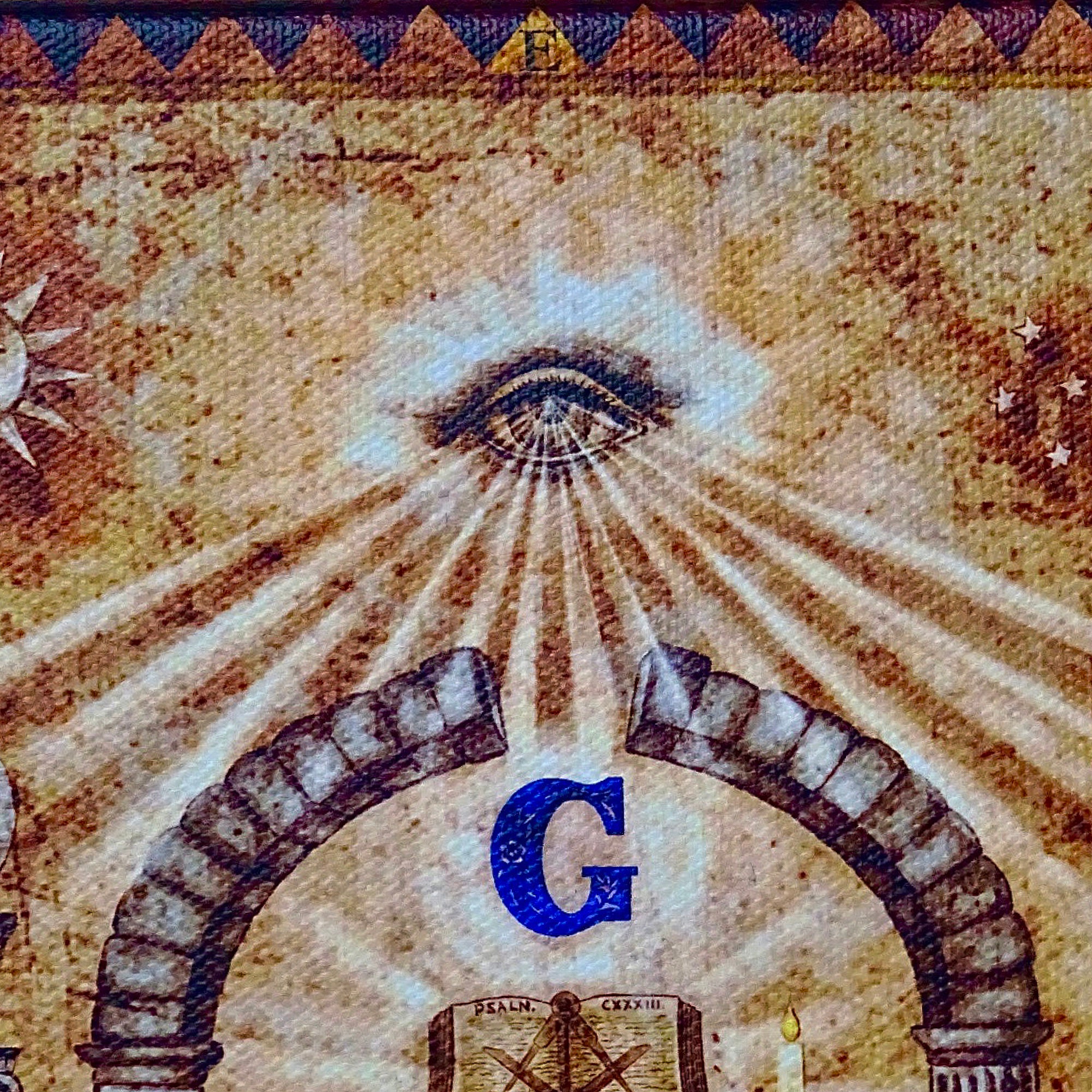 Masonic Symbolism Canvas Print Handmade Freemason Art Hand Painted ...