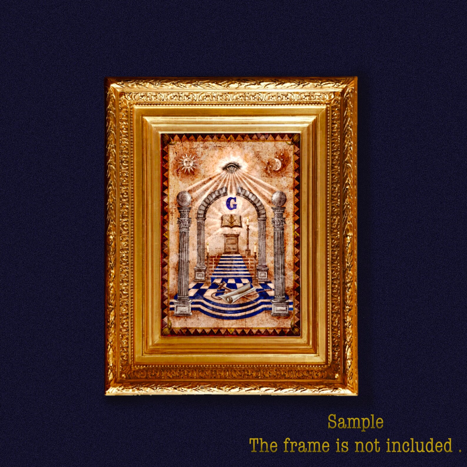 Masonic Symbolism Canvas Print Handmade Freemason Art Hand Painted ...