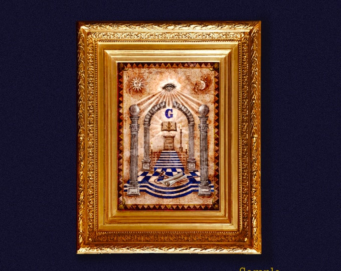 Masonic Symbolism Canvas Print Handmade Freemason Art Hand Painted ...