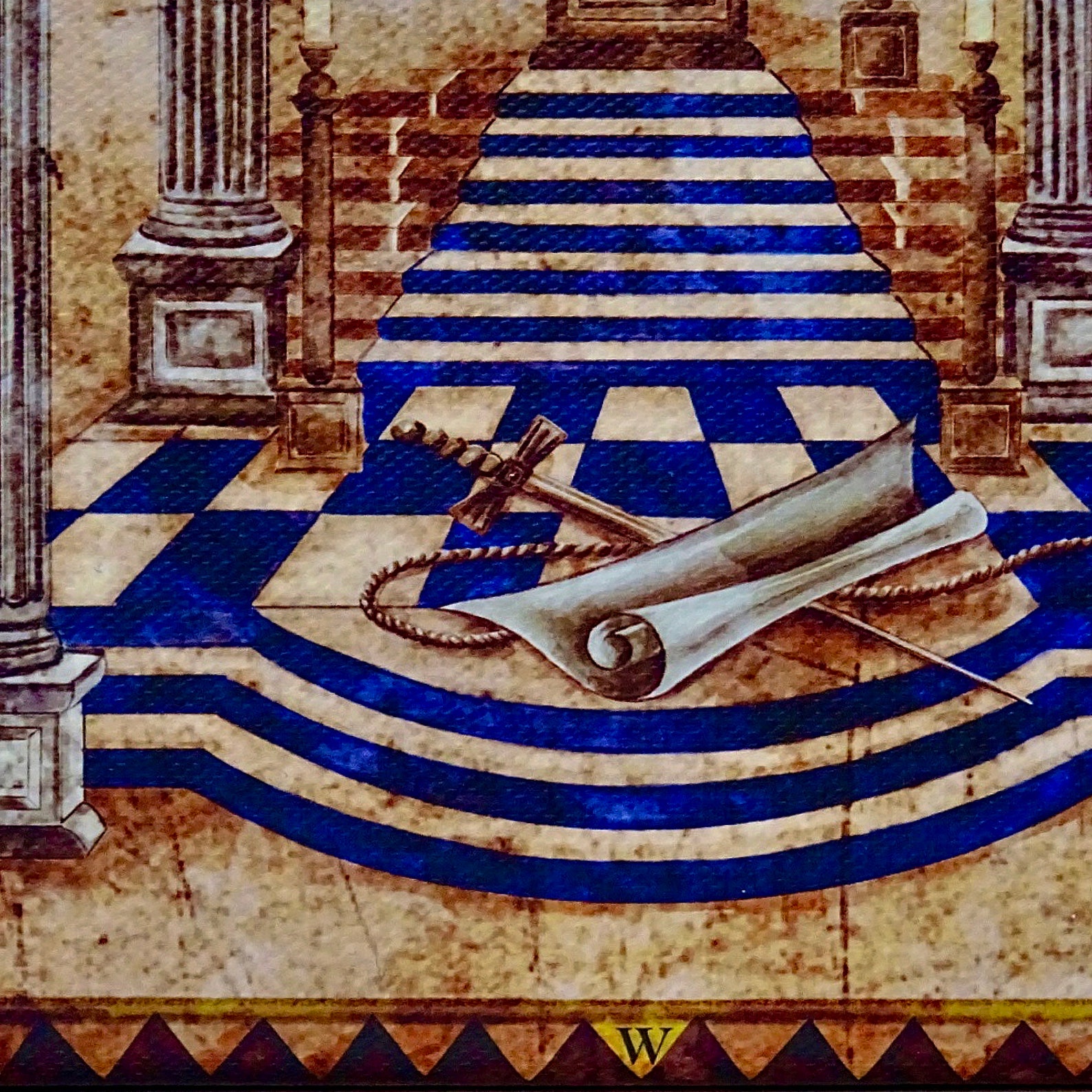 Masonic Symbolism Canvas Print Handmade Freemason Art Hand Painted ...