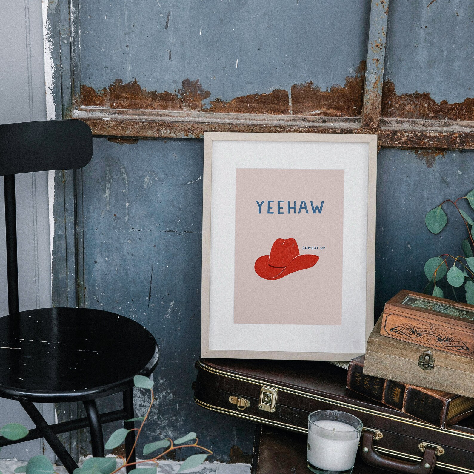 Illustration Poster Set, Lucky 777, Yeehaw, Strawberry, Vintage ...