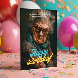 Happy Birthday Card Digital Download, Funny Old Lady, Miss ...