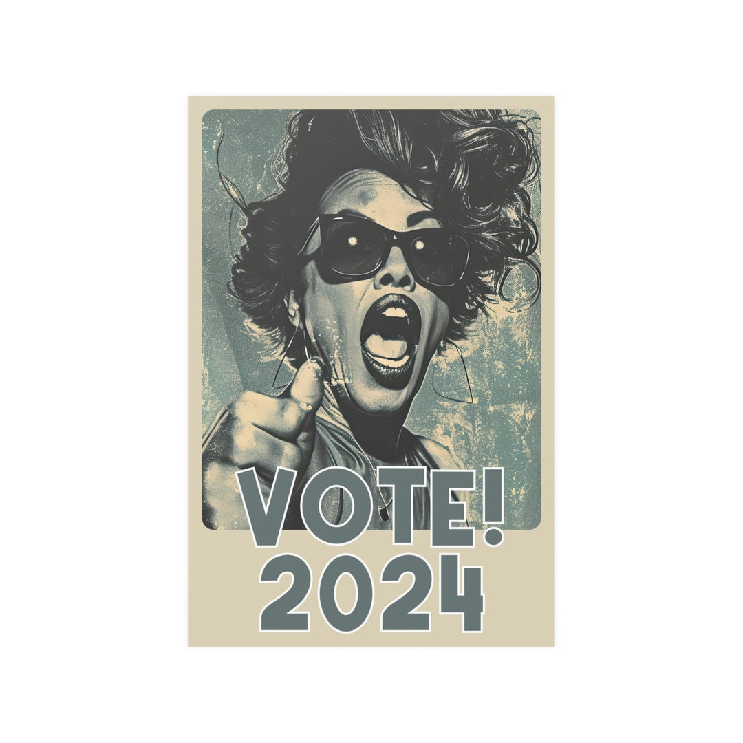 2024 Vote Poster, 24x36, Bold Typography, Satin Paper, Election ...