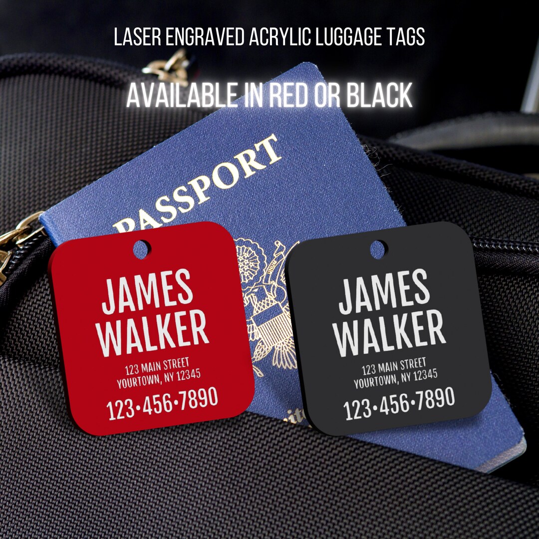 Customizable Acrylic Luggage Tag - Durable, Lightweight, Secure With ...