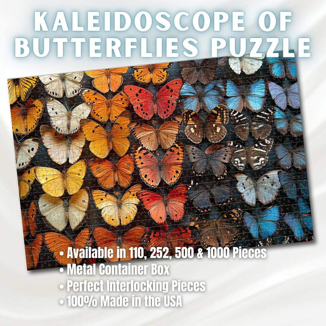 Kaleidoscope of Vibrant Butterflies Puzzles - 110-1000 Pieces for ...