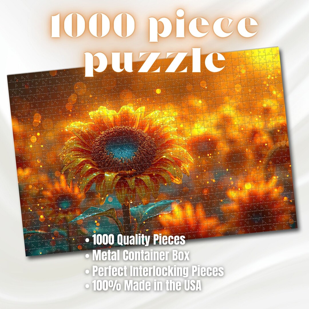 Radiant Sunflower Field Puzzle, 1000 Pieces, Glowing Floral Scene ...
