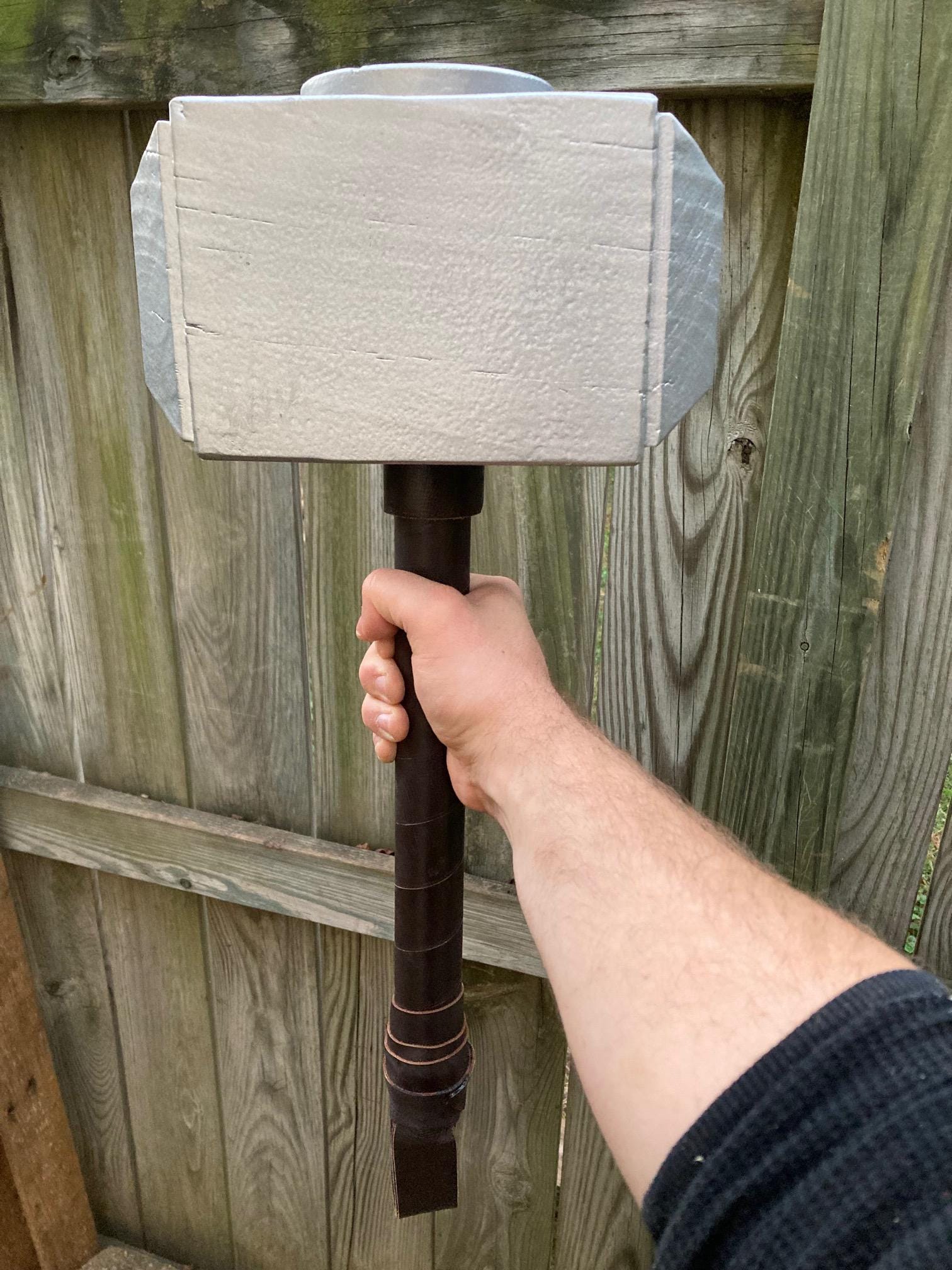 Mjolnir, Hammer of Thor (in Solid Wood and Leather) - Etsy