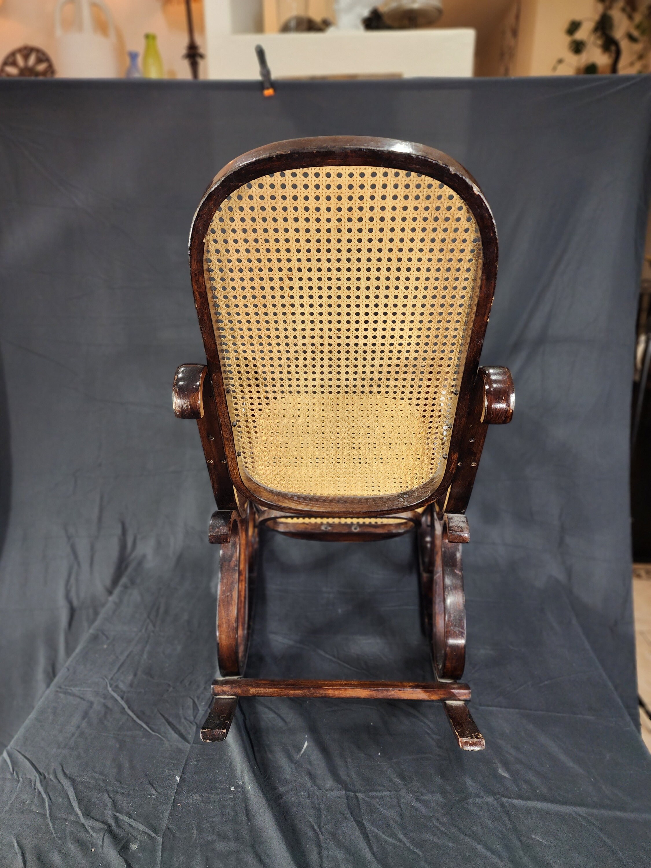 Thonet Style Bentwood Rocker, Wicker, Dark Wood Request Shipping ...