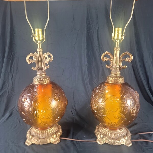 Amber Glass Lamps - Etsy