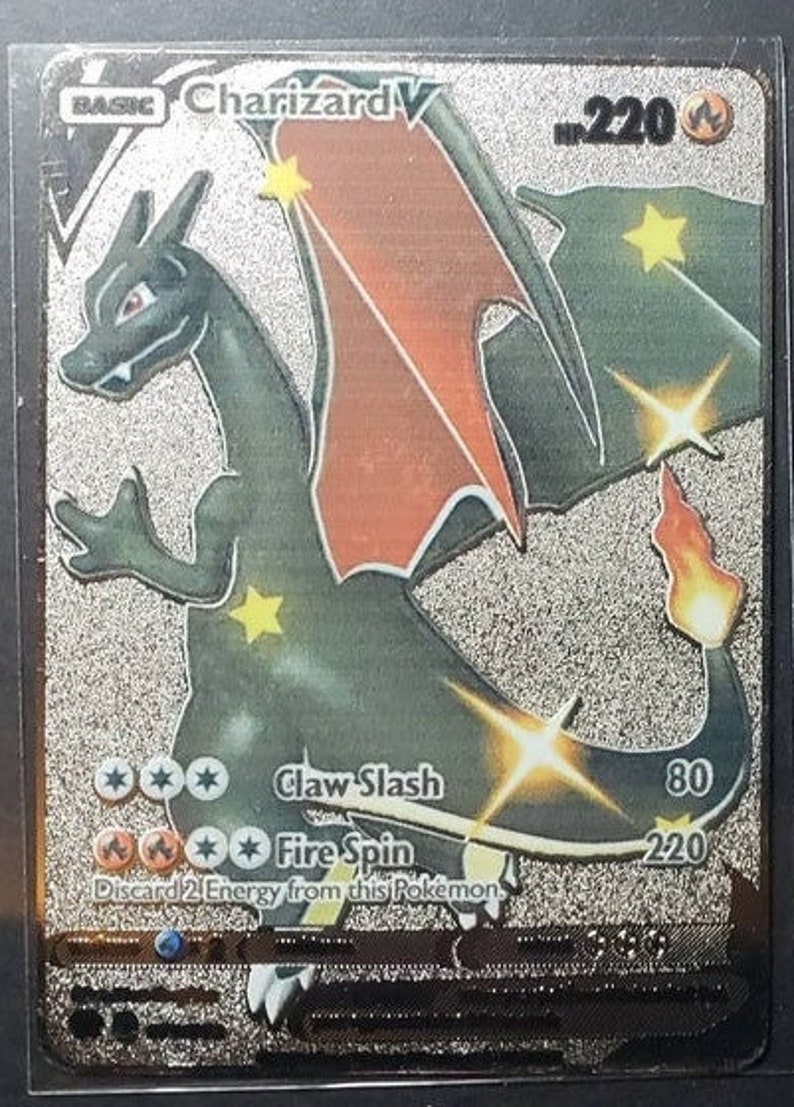 Black Charizard V Card Shiny Secret Star Rare CUSTOM Made of - Etsy Canada