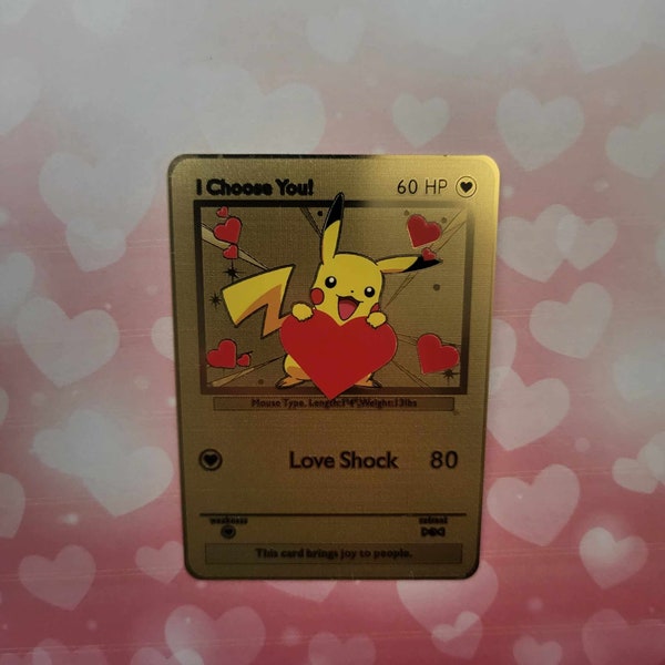 Gold Pikachu Card - Etsy