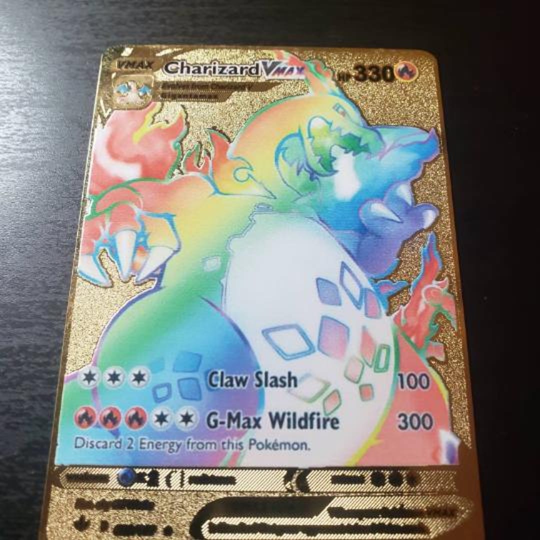 Custom Made Gold Metal Vmax Zard Card - Etsy