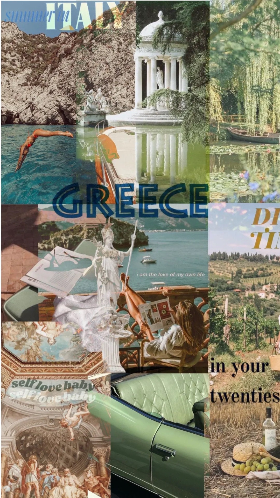 Greece / Italy Collage Digital Print / Desktop Background - Etsy